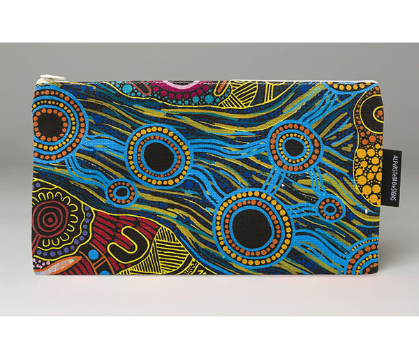 Aboriginal Art cotton zip bag - Justin Butler - Alperstein Designs