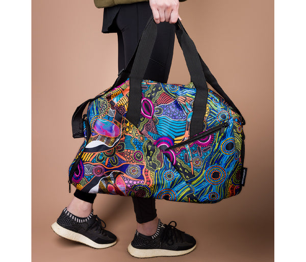 Justin Butler Aboriginal Art Gym Duffel Bag - Alperstein Designs