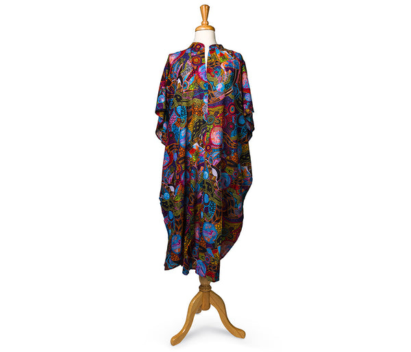 Aborigina Art Long Kaftan - Justin Butler - Alperstein Designs