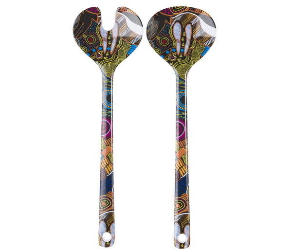 Aboriginal Art Salad Servers - Justin Butler - Alperstein Designs