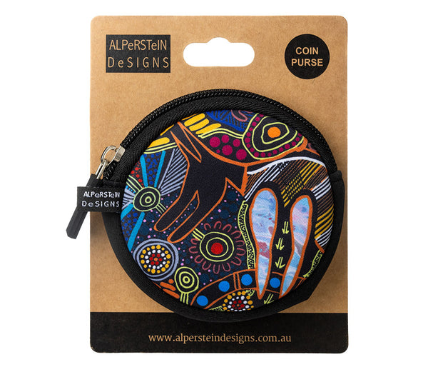 Aboriginal Art Neoprene Coin Purse - Justin Butler - Alperstein Designs