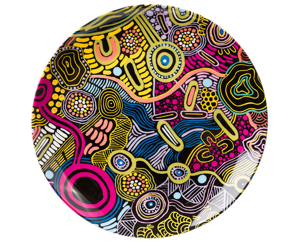 Aboriginal Art Dessert Plate - Justin Butler - Alperstein Designs