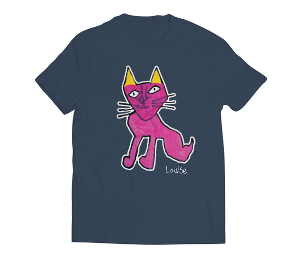 Bayley Arts | Louise - Pink Cat Tshirt - Alperstein Designs