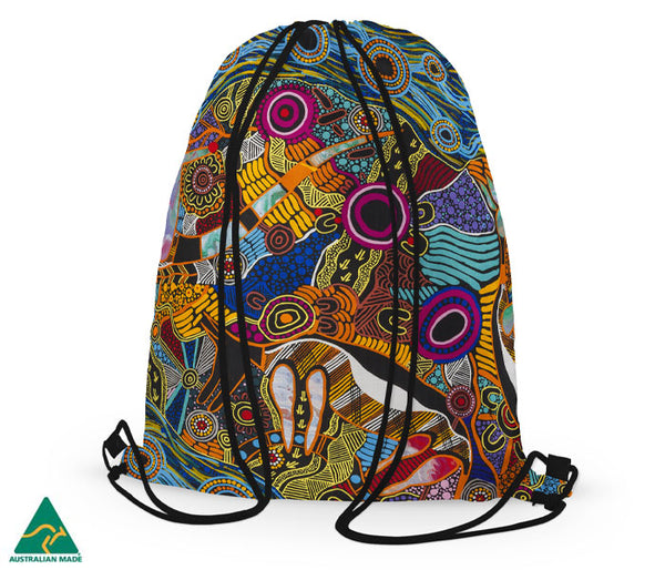 Aboriginal Art - Justin Butler Drawstring Bag - Alperstein Designs