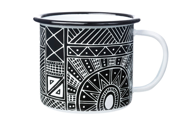 Aboriginal Art Enamel Mug - Munupi Arts - Alperstein Designs