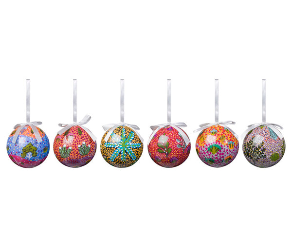 Aboriginal Art Christmas Baubles - Box of 6 - Artists of Ampilatwatja ...