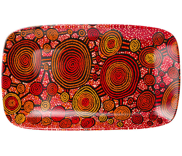 Aboriginal Art Long Plate - Teddy Gibson - Alperstein Designs